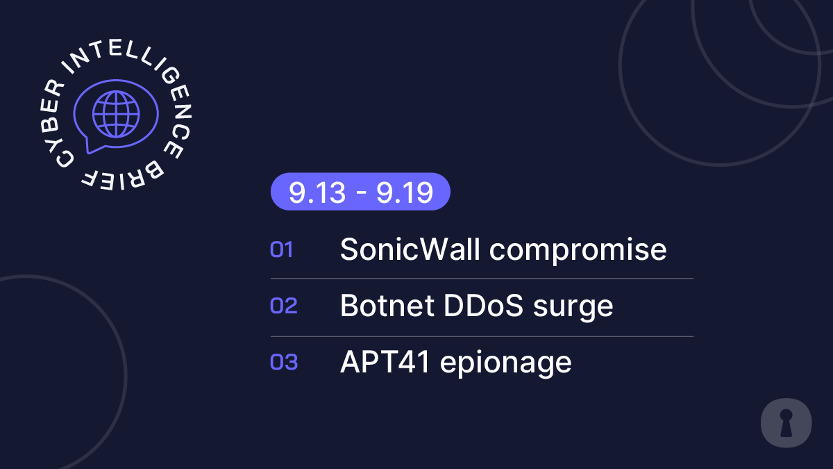 Cyber Intel Brief: SonicWall compromise, Botnet DDoS surge | Authentic8